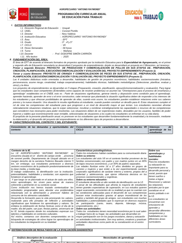 Planificacion de Ept | PDF | Evaluación | Aprendizaje