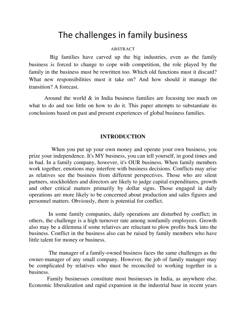 Challenges in Family-Owned Businesses | PDF | Competence (Human ...