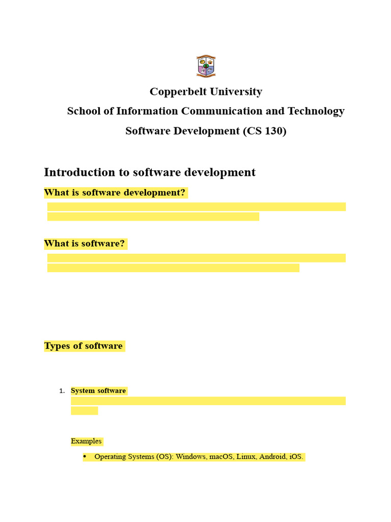 Introduction to Software Development | PDF | System | Class (Computer ...