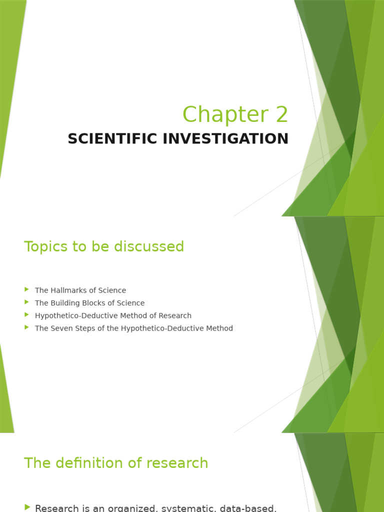 Scientific Investigation PM (Chapter 2) | PDF | Hypothesis | Scientific Method