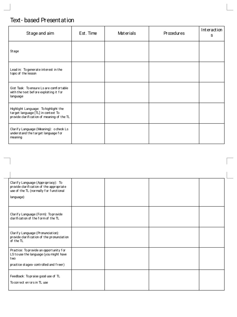 Text Based Presentation (Explanation) | PDF