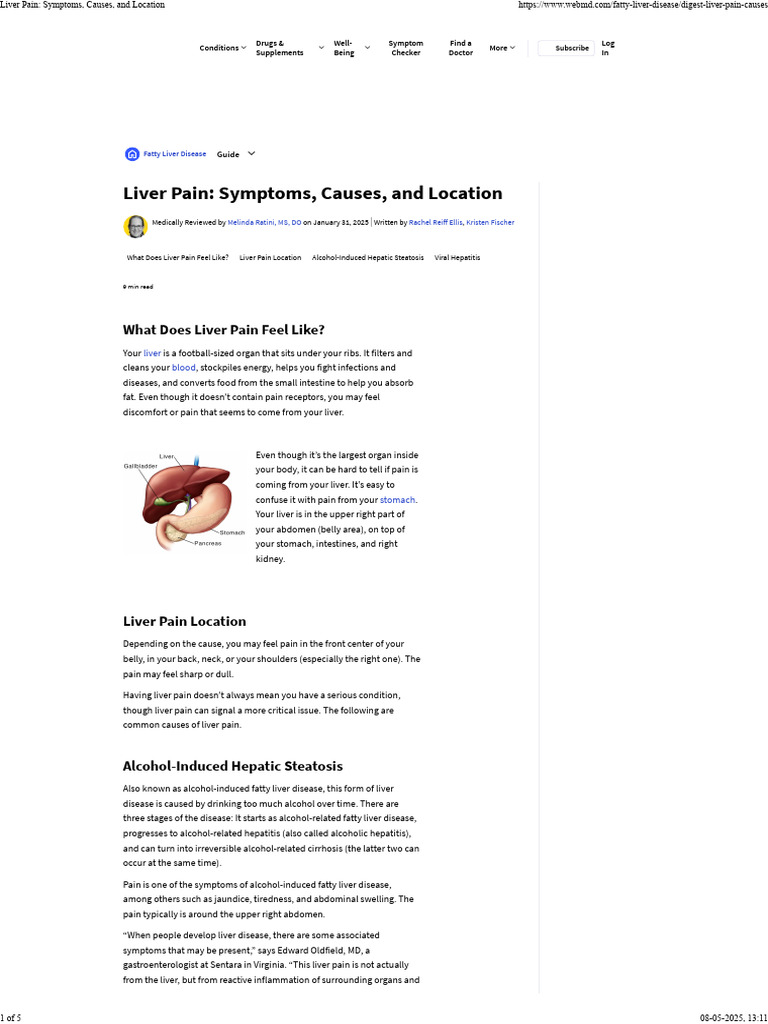 Liver Pain - Symptoms, Causes, and Location | PDF | Hepatitis | Cirrhosis