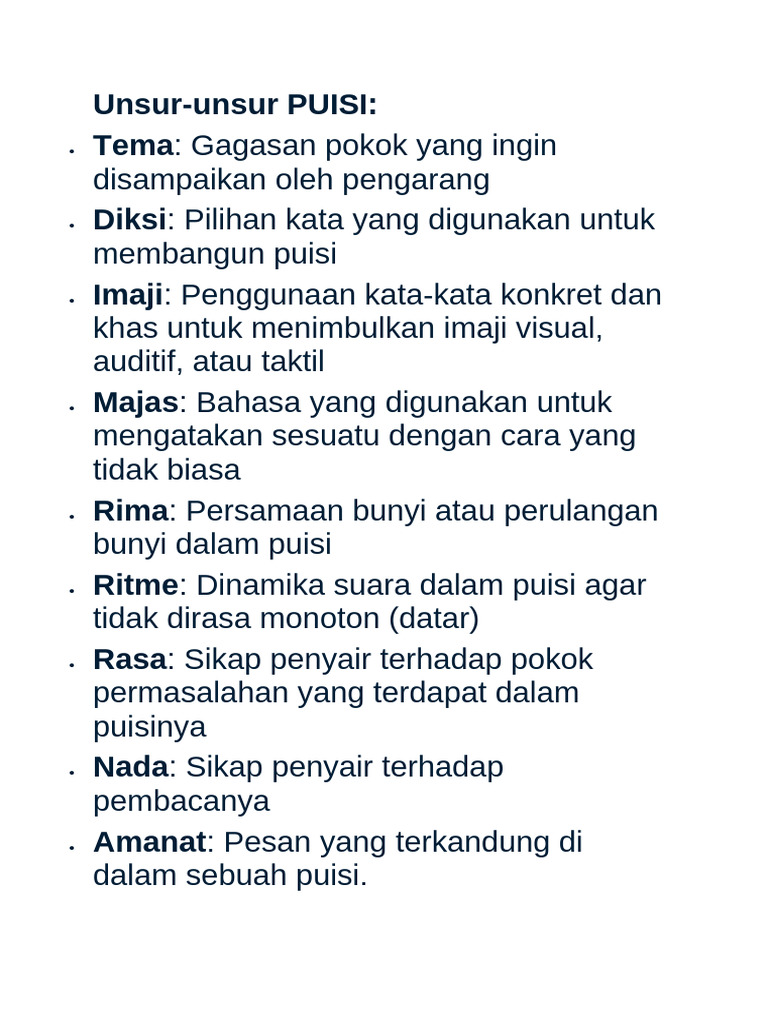 Unsur Unsur PUISI.1112025 | PDF