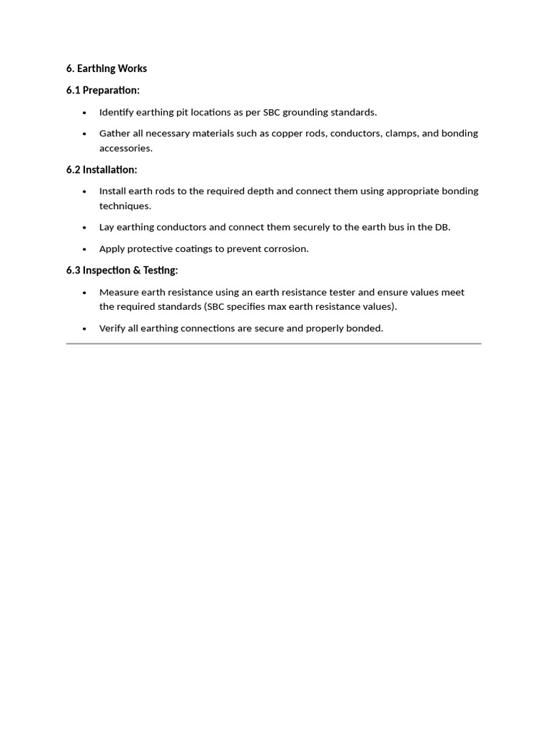 Method of Statement Earthing Works | PDF