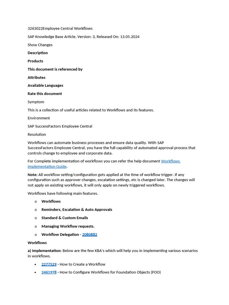 3263022employee Central Workflows | PDF | Workflow | Information Technology