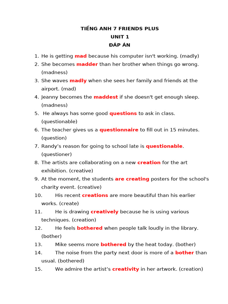 English 7: Friends Plus Answers | PDF | Invention