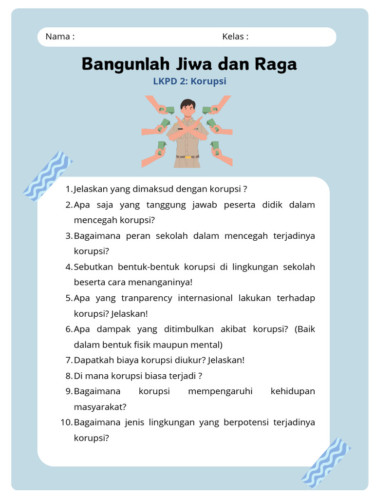 Bangun Jiwa Dan Raganya Lembar Kerja P5 2 | PDF
