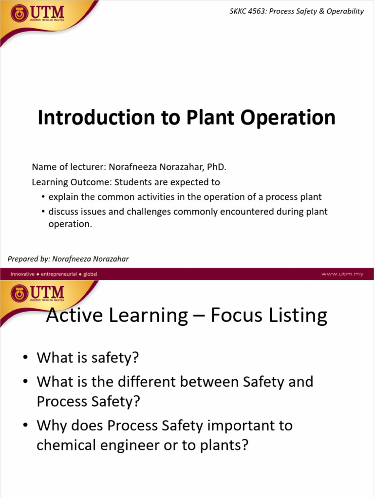 Overview of Process Plant Operations | PDF | Safety | Chemical Reactor