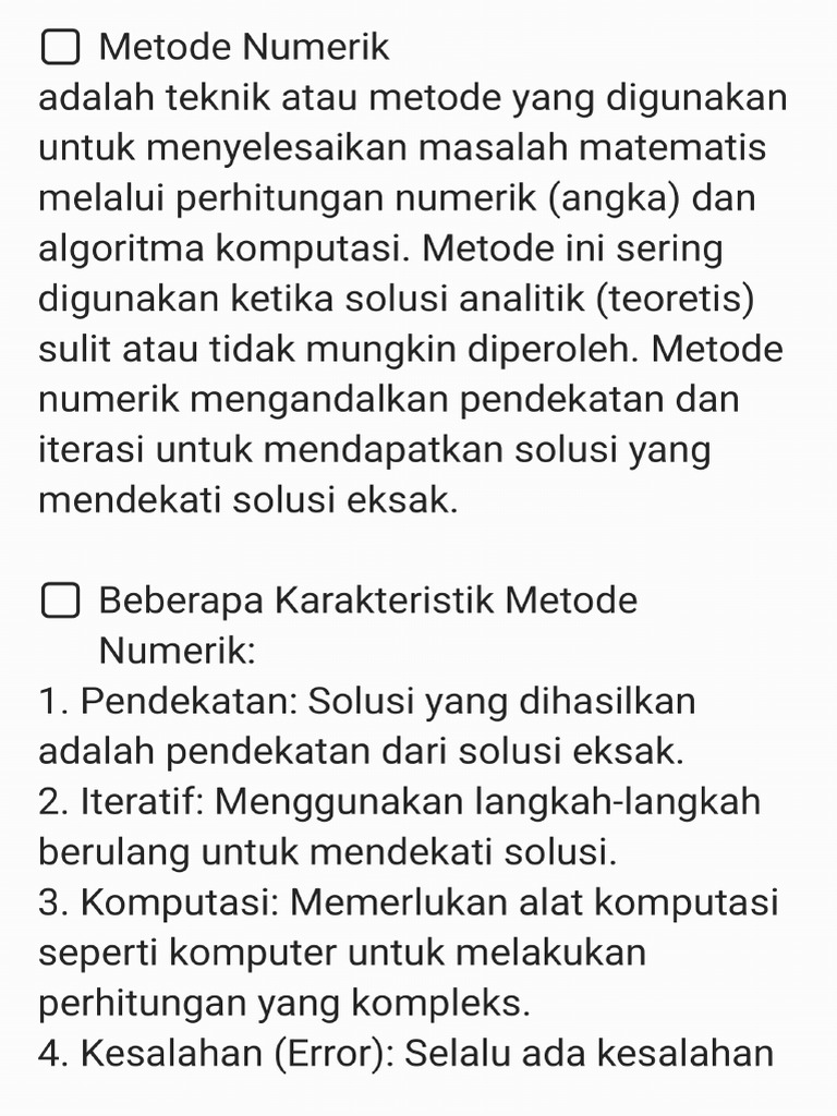Metode Numerik Pertemuan 4 | PDF