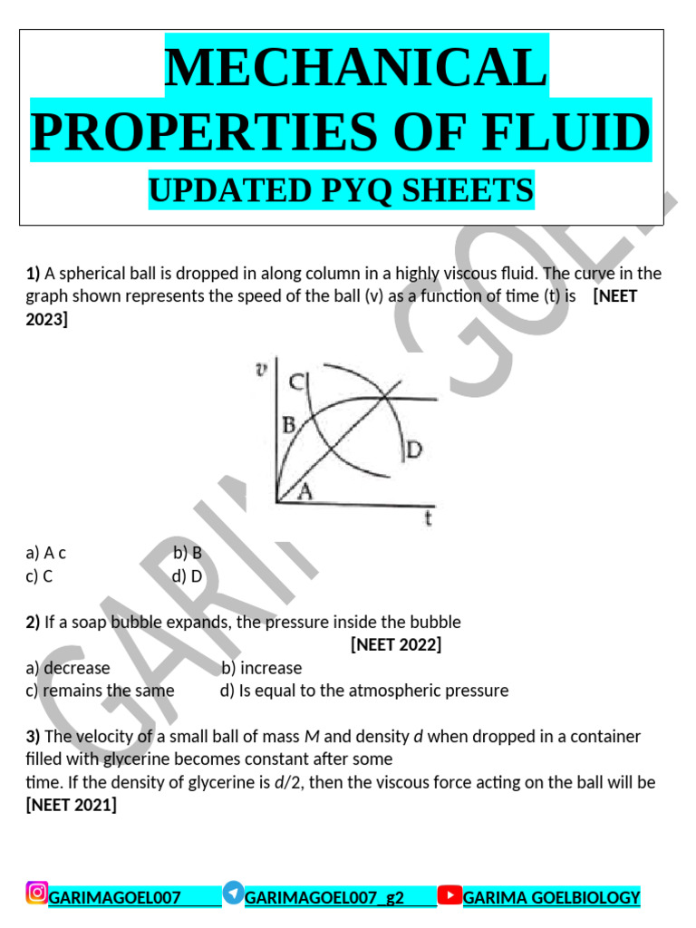Mechanical Properties of Fluid | PDF | Pressure | Fluid Dynamics