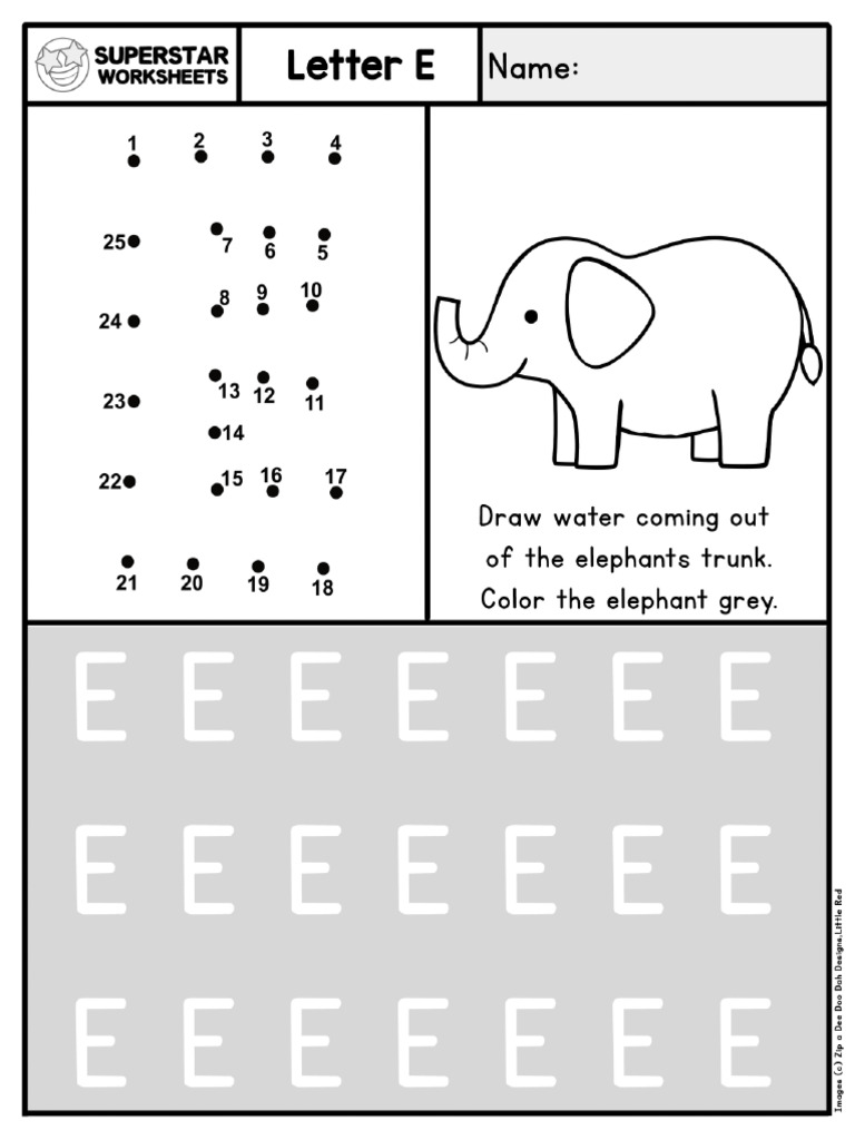Alphabet Tracing E | PDF