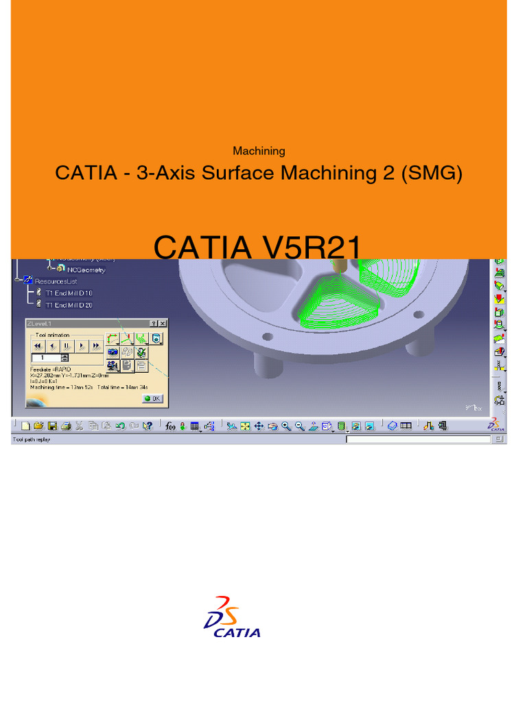 CATIA - 3-Axis Surface Machining 2 (SMG) | PDF | Machining | Databases