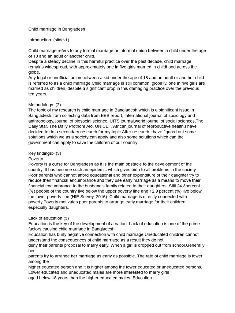 Child Marriage in Bangladesh | PDF | Child Marriage | Marriage