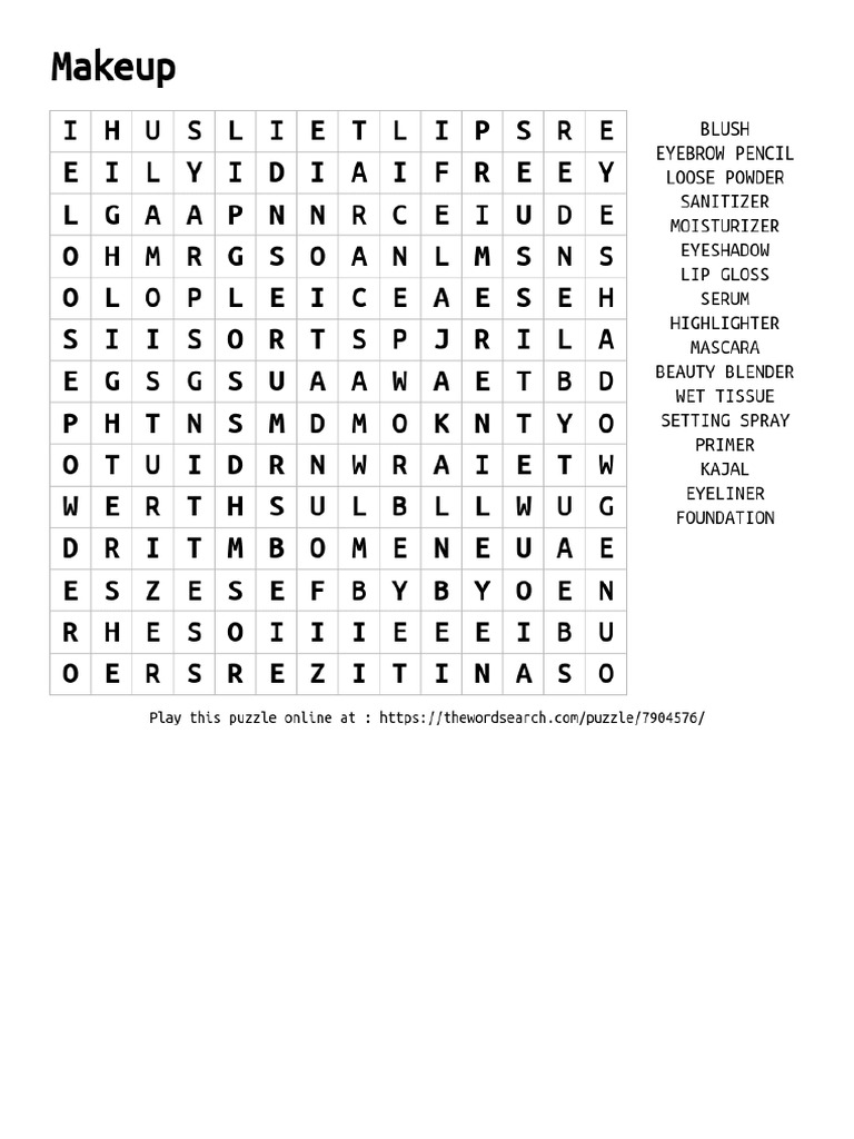 Thewordsearch Com Makeup 7904576 | PDF