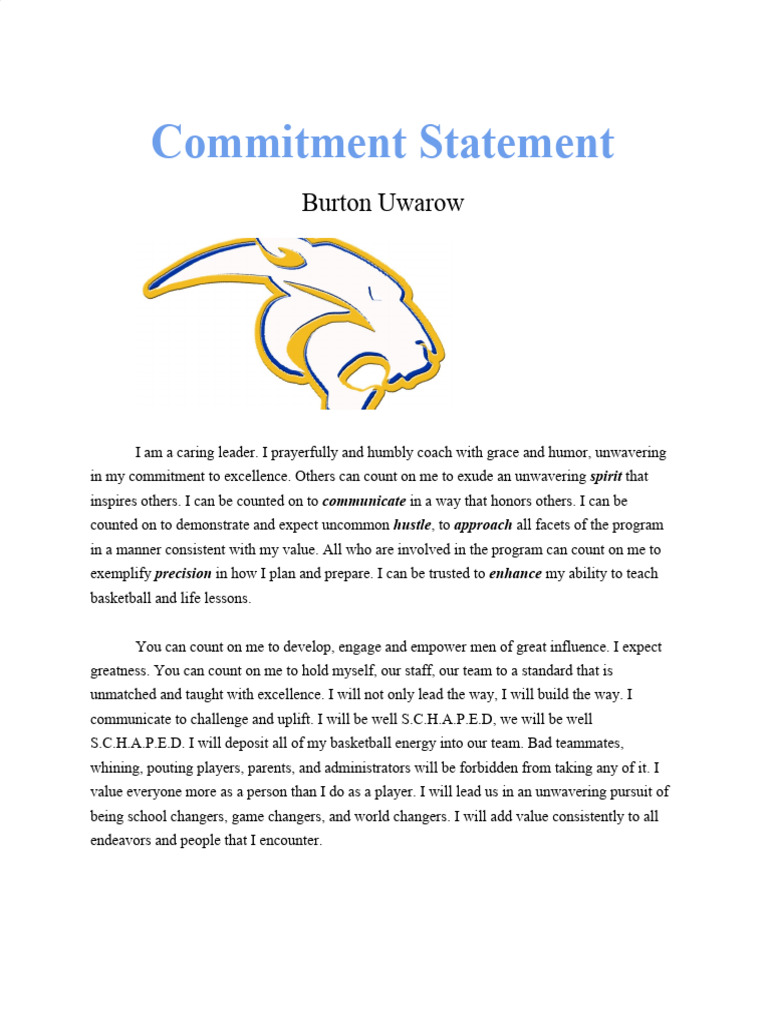 Burton Uwarow Basketball Coaching Philosophy 1 | PDF | Disciplines ...