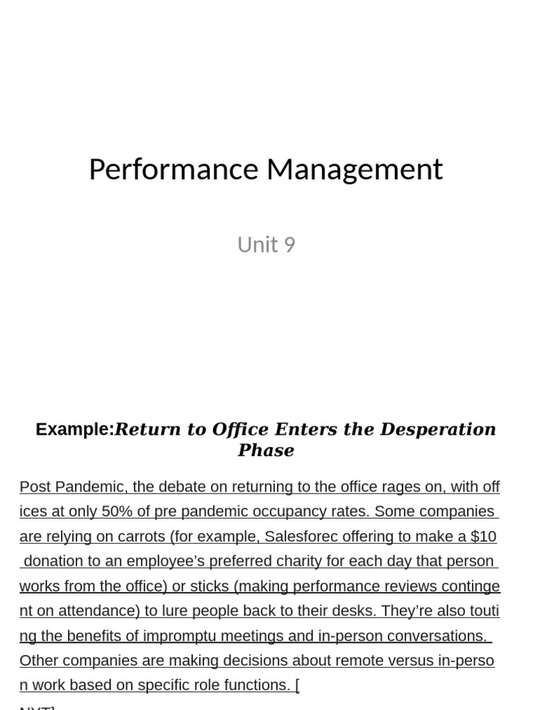 Unit 9 Performance Management | PDF | Performance Appraisal | Business