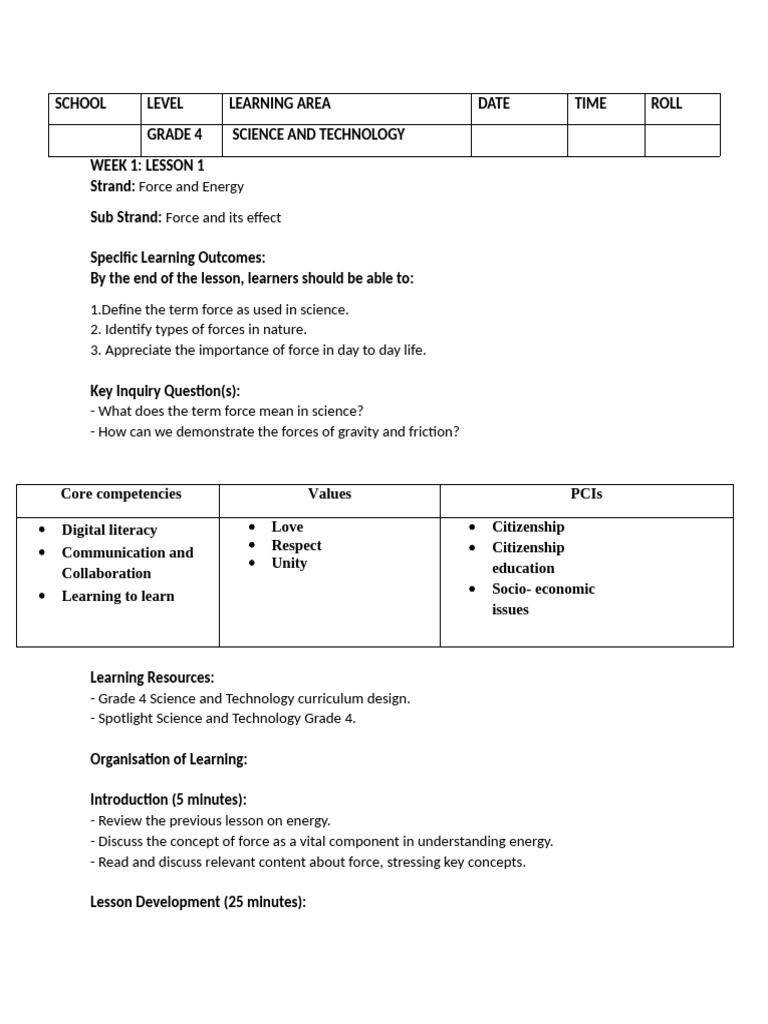 0721634274 Gr 4 Science and Technology Lesson Plans Term 3 Rationalized ...