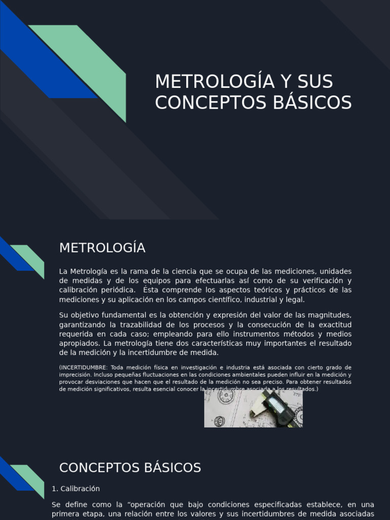 Metrología y Sus Conceptos Básicos | PDF | Metrología | Calibración
