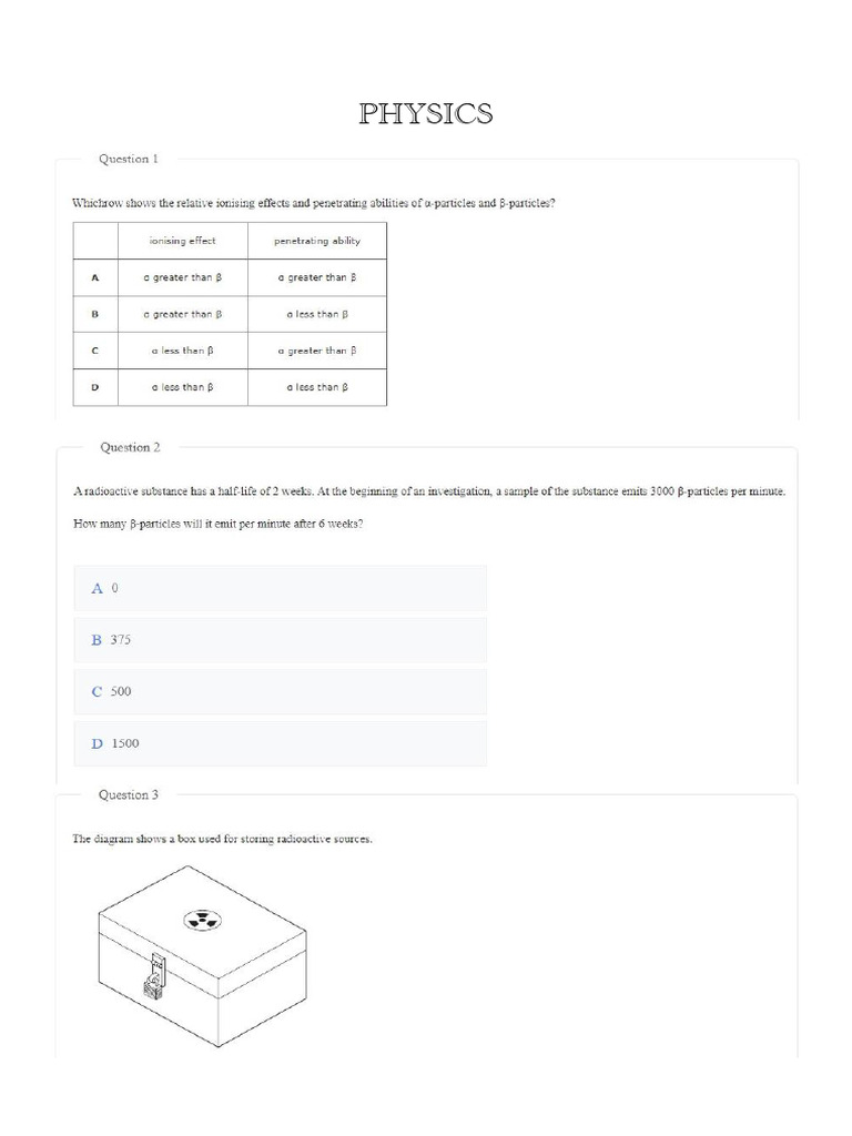 SUSTech PHYSICS MOCK TEST | PDF