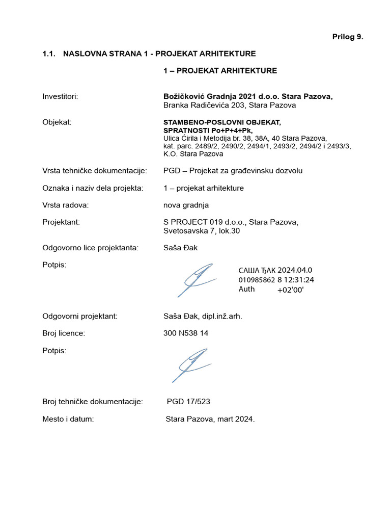 1. Projekat arhitekture_pdf verzija_p | PDF
