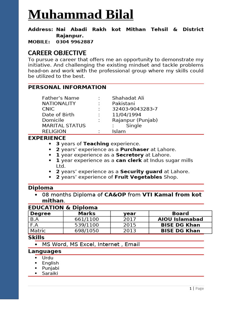 Afshan CV | PDF