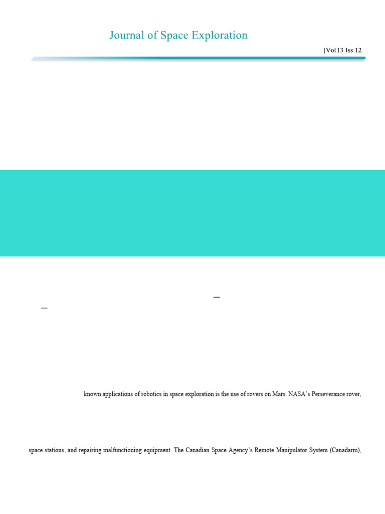 The Role of Robotics in Space Exploration Current Applications and ...