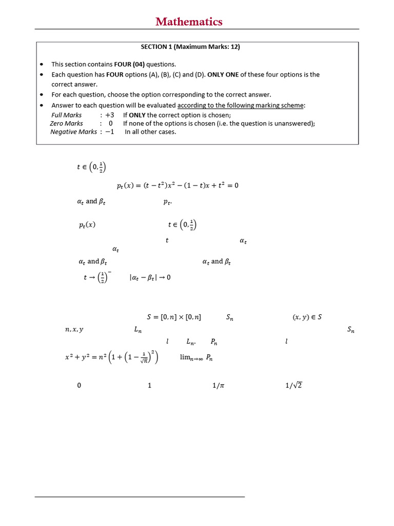 2025 Maths SP Provisional Keys | PDF | Complex Number | Vector Space