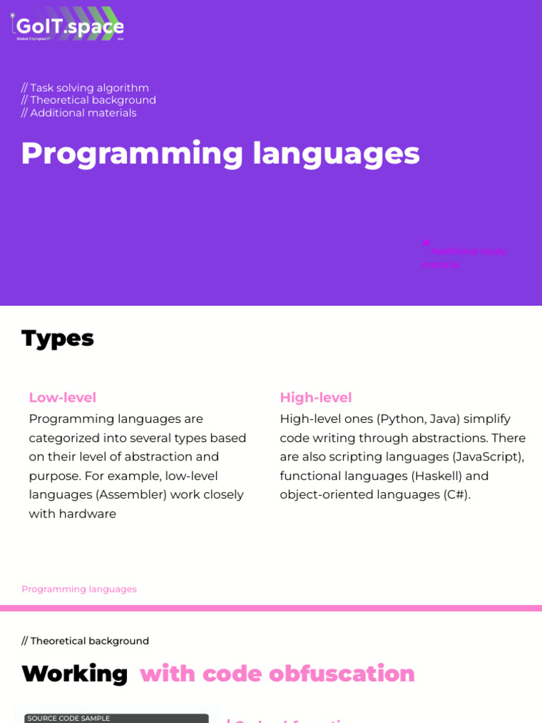ЯП - презентация eng | PDF | Computer Programming | Encryption