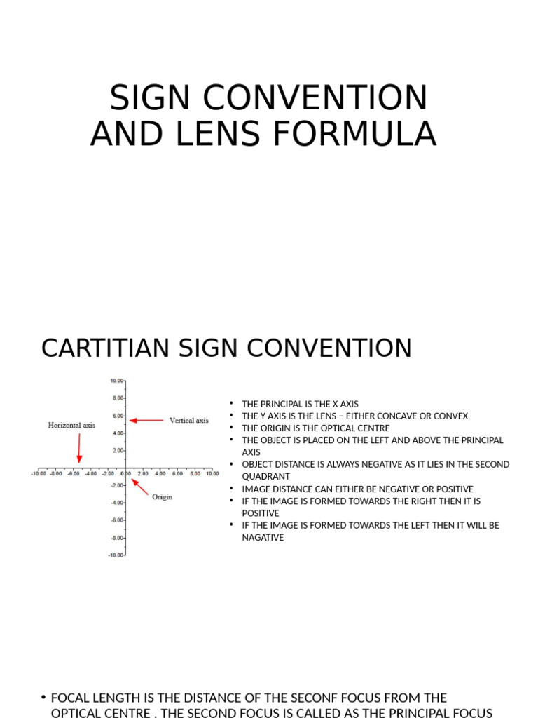 Sign Convention and Lens Formula | PDF | Optics | Light