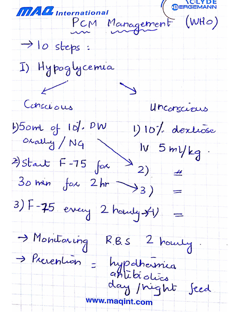 PCM Management (WHO Plan) | PDF