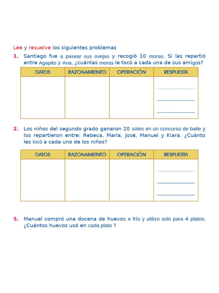 División Exacta Segundo Grado | PDF