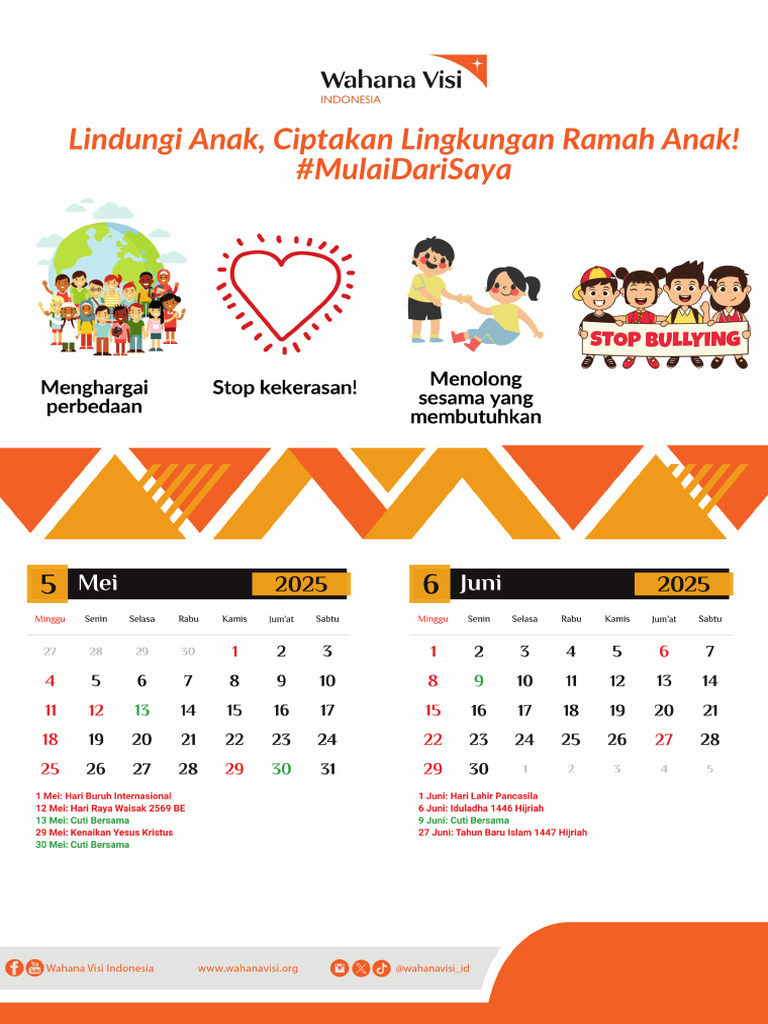 Kalender Dinding Mei Juni 2025 - Wahana Visi | PDF