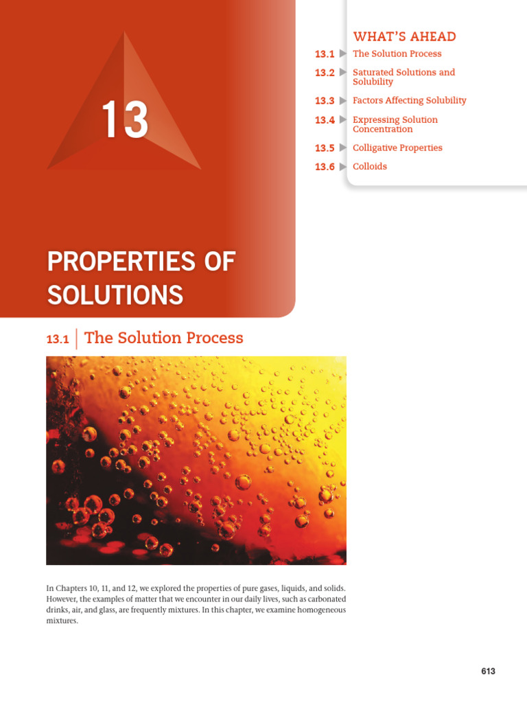 Ch13 Properties of Solutions | PDF | Intermolecular Force | Chemical Polarity
