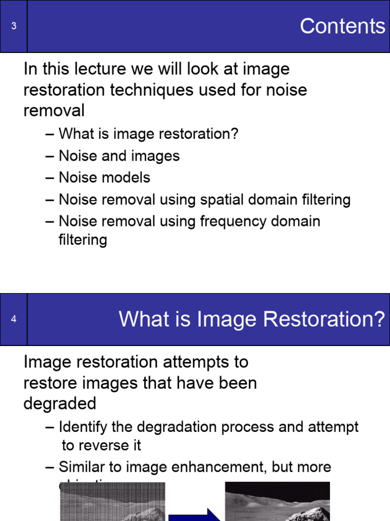 Image Restoration | PDF | Algorithms | Graphics