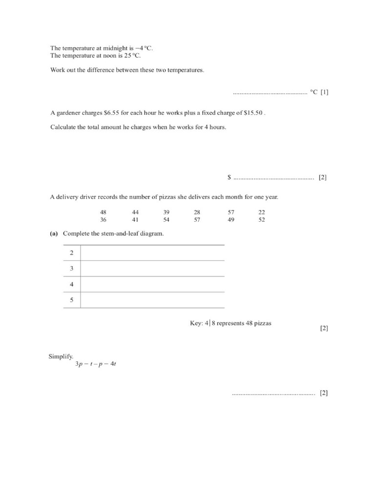 Mock P2 Maths | PDF