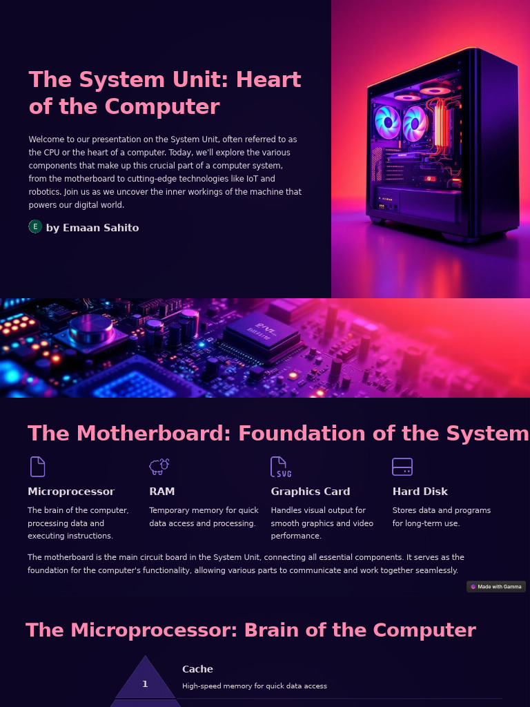 The System Unit Heart of The Computer | PDF | Random Access Memory | Central Processing Unit