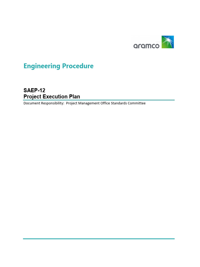 SAEP-12 Project Execution Plan Overview | PDF | Project Management ...