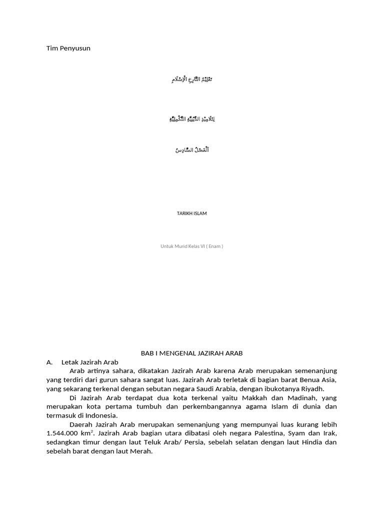 Materi Tarikh Kelas 6 - RTCA | PDF