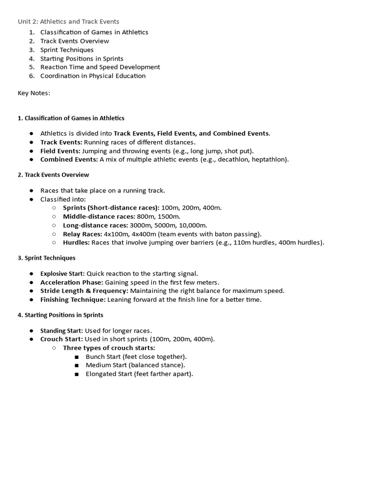 Track Events for Primary 6 Athletes | PDF | Track And Field | Athletics