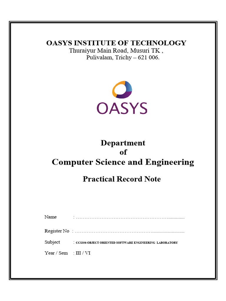 Oose Record | PDF | Unified Modeling Language | Use Case
