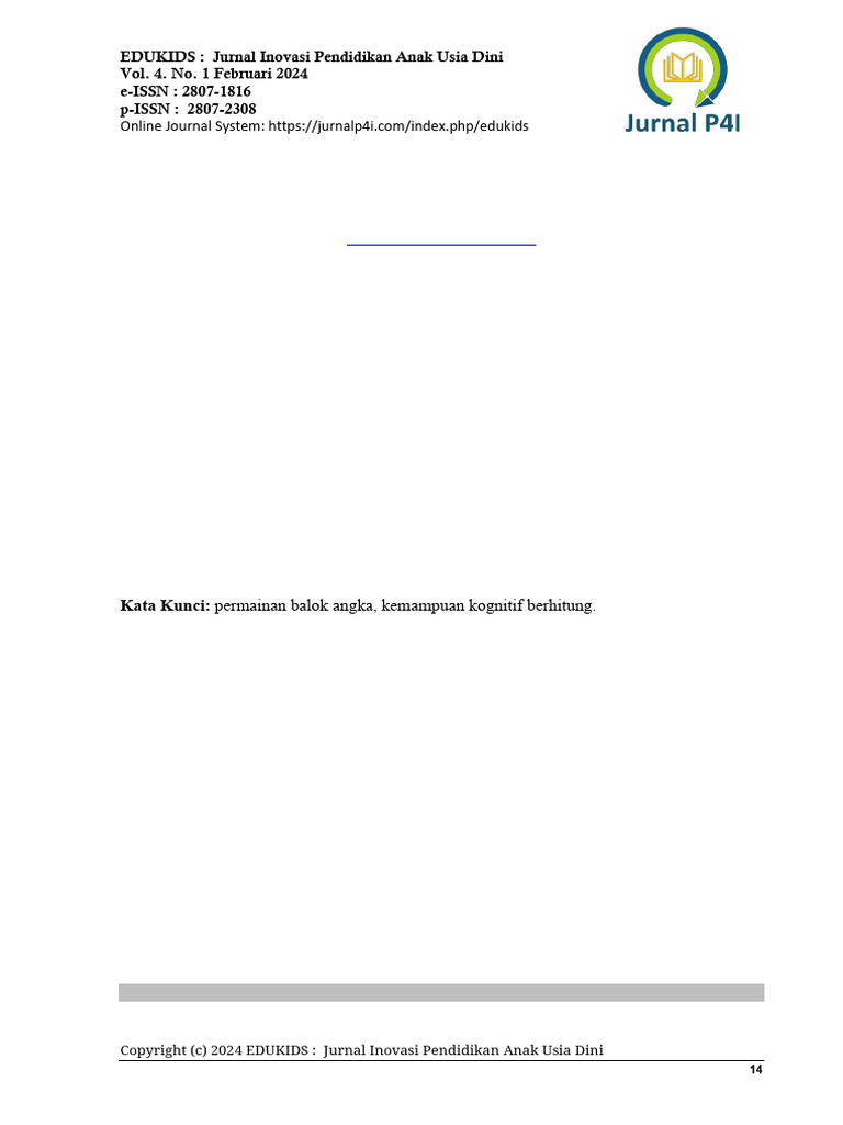 Upaya Peningkatan Kemampuan Kognitif Berhitung Anak Dengan Permainan Balok | PDF