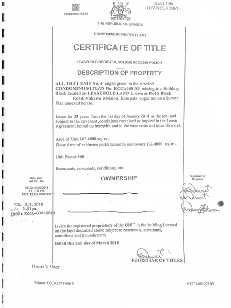 Condominium Title | PDF