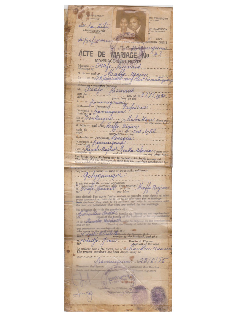 Acte Mariage Ouafo | PDF