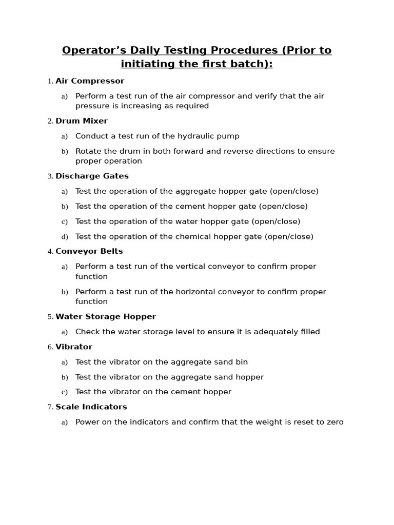 Operator Resposibility | PDF