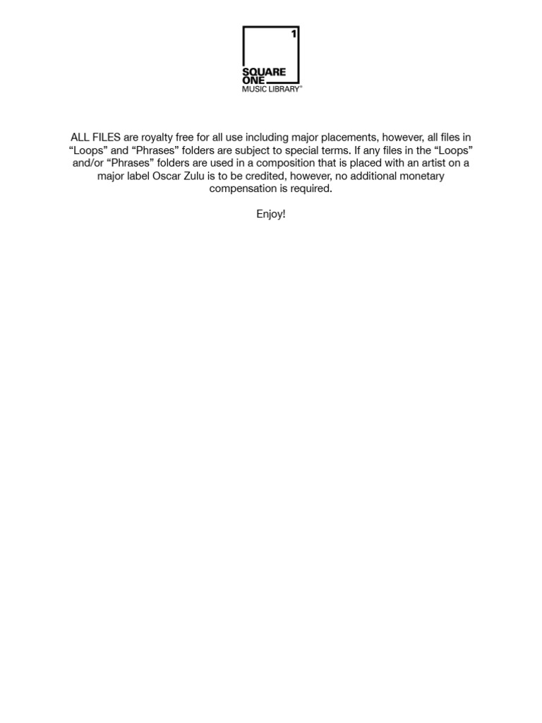 Square One License - One Shots | PDF