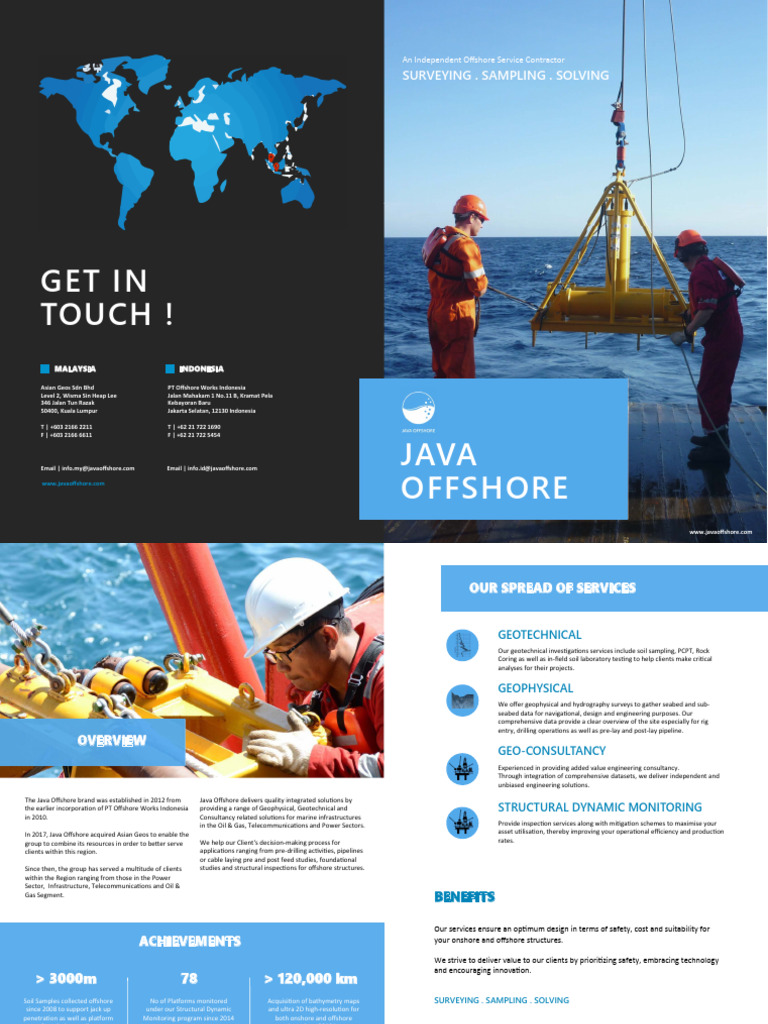Company Profile Brochure - Java Offshore | PDF | Geotechnical Engineering | Hydrography