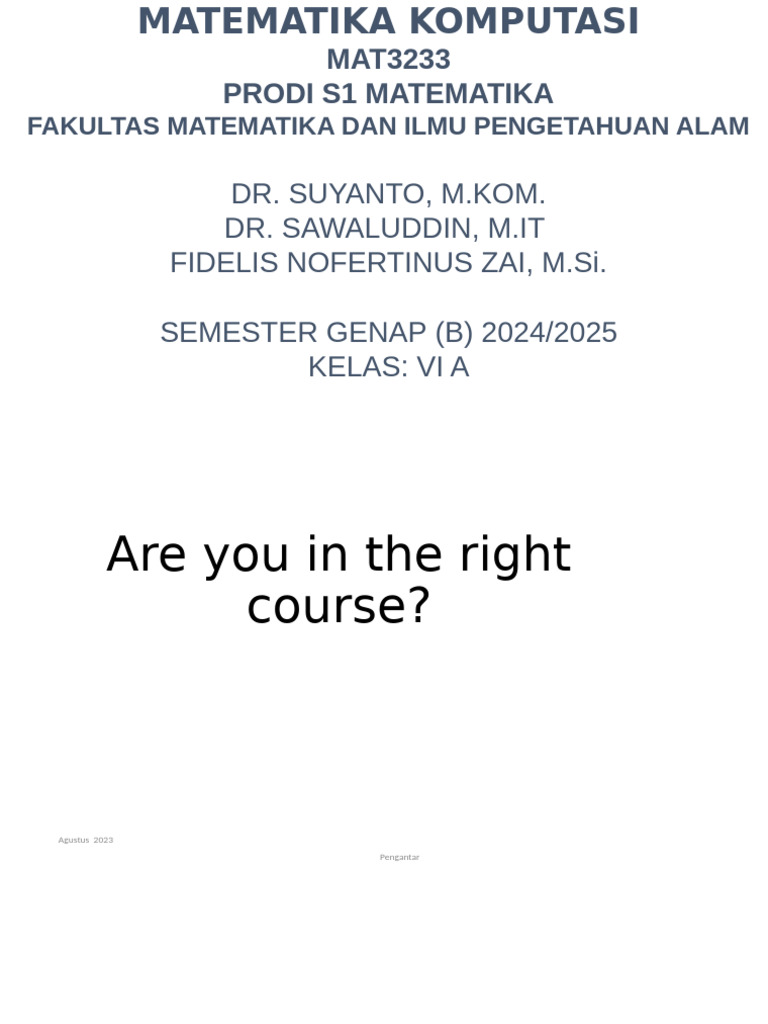 Mat Pertemuan 1 MK Pendahuluan - Model Waktu Ruang Diskrit (MRWD ...
