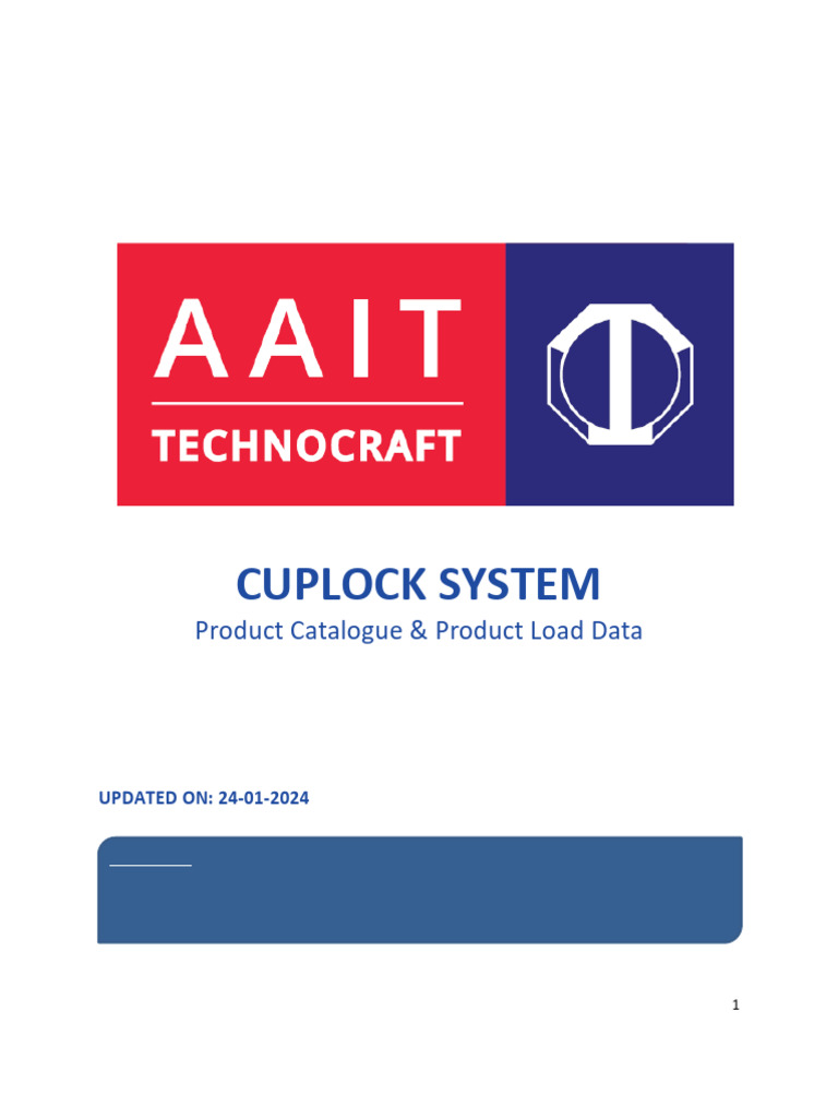 Cuplock Product Manual AAIT 24 01 2024 | PDF | Scaffolding | Mechanical Engineering