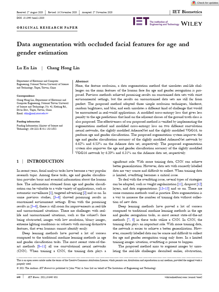 IET Biometrics - 2021 - Lin - Data Augmentation With Occluded Facial ...