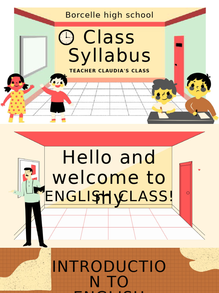 Colorful English Class Syllabus Presentation | PDF